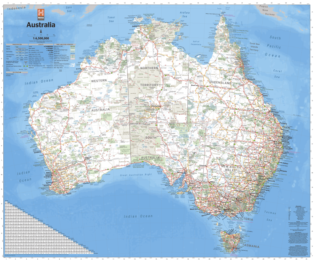 Australia Wall Map – Hema Maps Online Shop