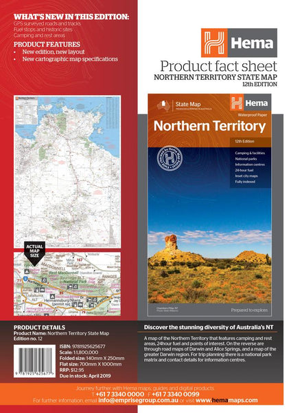 Northern Territory State Map – Hema Maps Online Shop