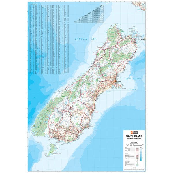 South Island (Te Wai Pounamu) New Zealand Wall Map – Hema Maps Online Shop