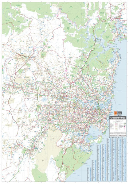 Sydney and Region Wall Map – Hema Maps Online Shop