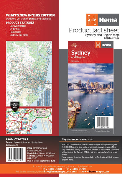 Sydney & Region Map – Hema Maps Online Shop