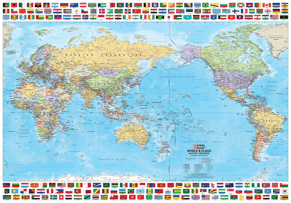 World & Flags Wall Map – Hema Maps Online Shop